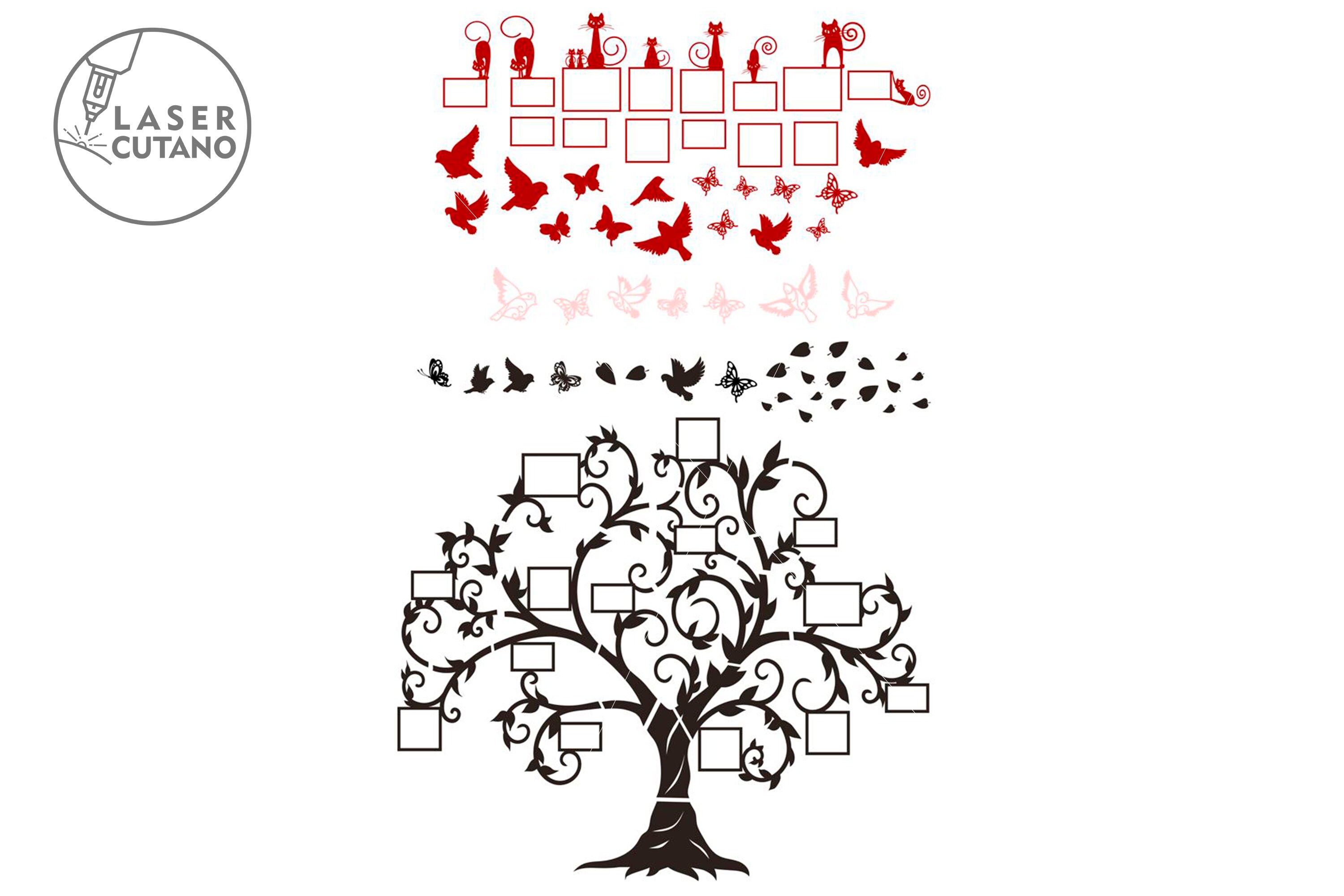 FAMILY TREE Laser Cut File Photo Frames svg dxf cdr Laser cut - Etsy México