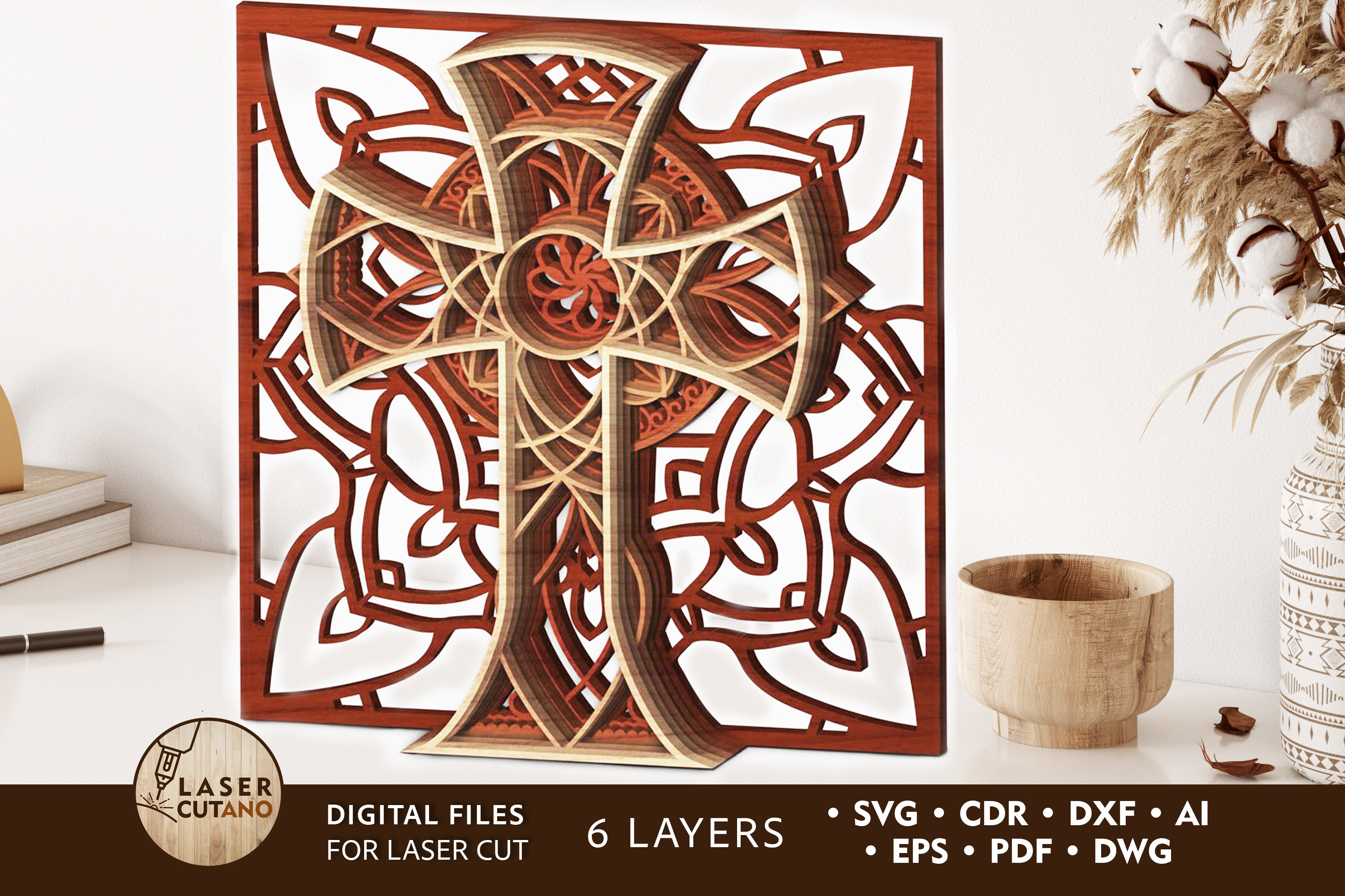 Layered CROSS of Faith Laser Cut SVG Religious Cutting File & | Etsy