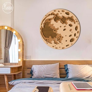 Layered Svg Moon Laser Cut File Multilayer and Moon Dxf File, 3D Laser ...