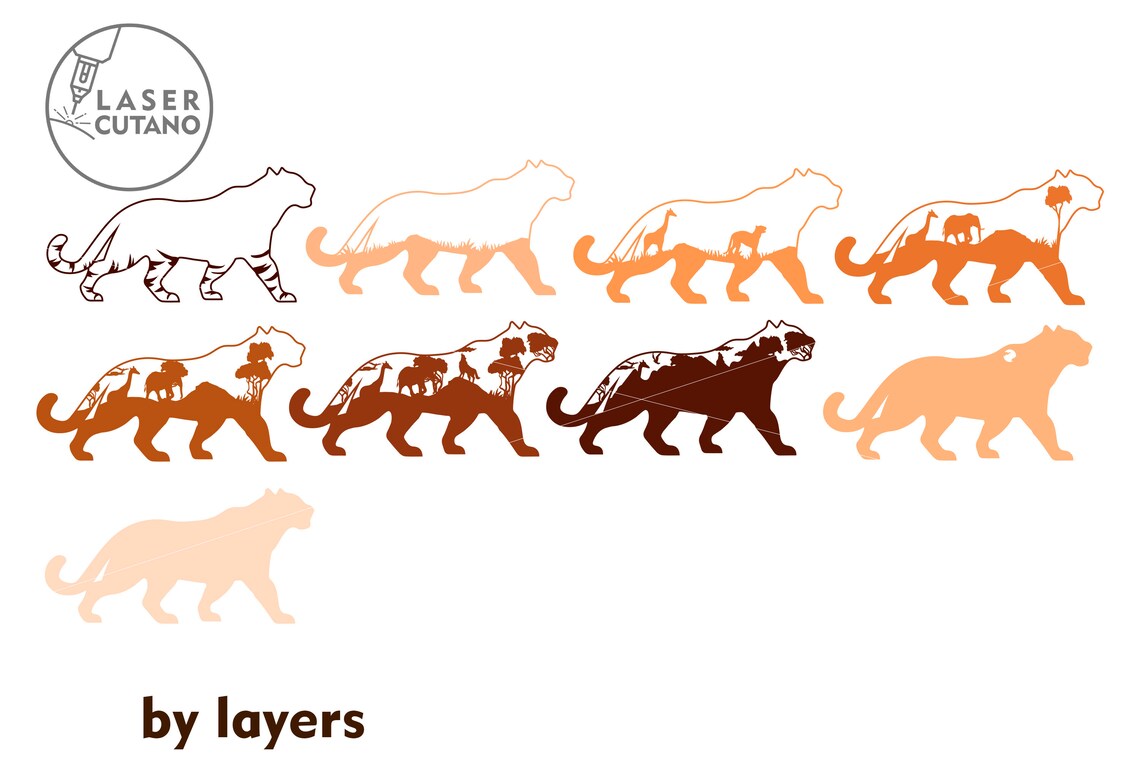 Laser Cut Wood Wall Art TIGER Svg File Cut Template Vector - Etsy