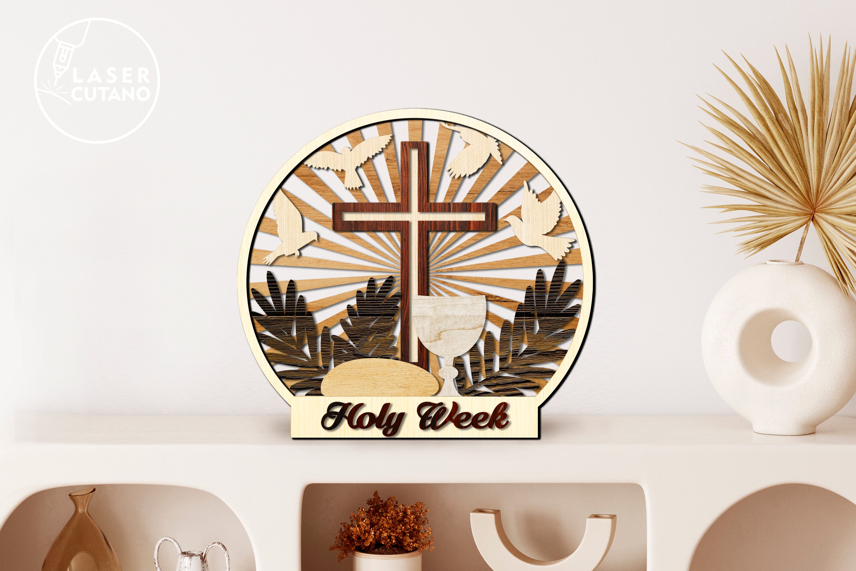Semana Santa Corte Láser Pascua Svg Religioso Dxf y Christian Svg ...
