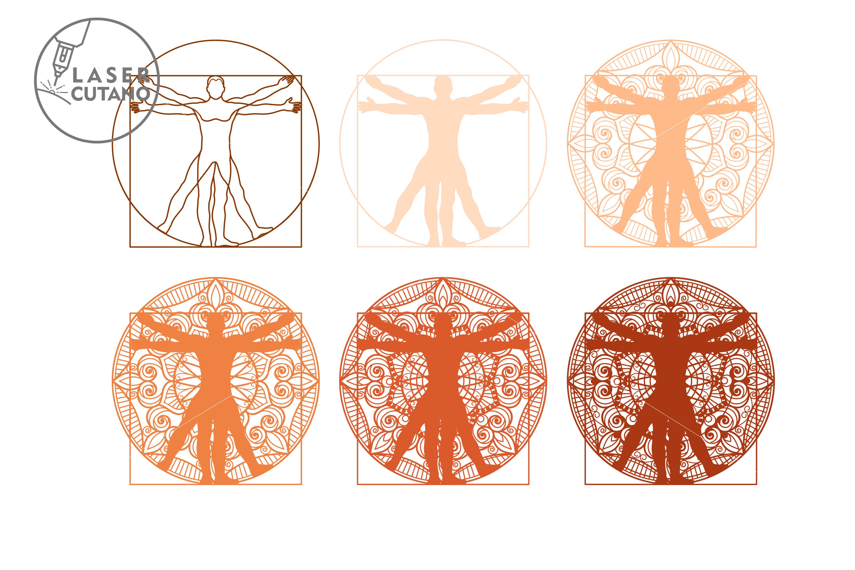 VITRUVIAN MAN Laser Cut File SVG Glowforge File and Layered | Etsy