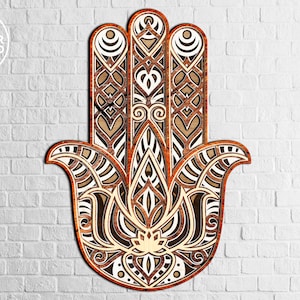 Laser Cut File HAMSA Svg File for Cricut and Hamsa Hand Svg, 3d Svg ...