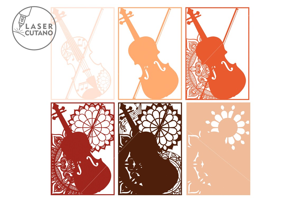 VIOLIN Svg Laser Cut Layered Template and Dxf File for Laser - Etsy