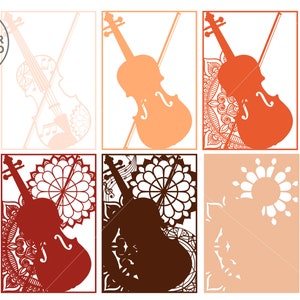 VIOLIN Svg Laser Cut Layered Template and Dxf File for Laser, Layered ...