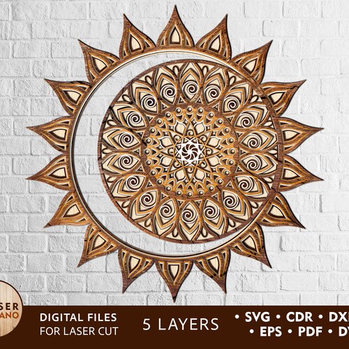 Laser Cut Files SOLAR ECLIPSE Glowforge Laser Cut File Svg | Etsy