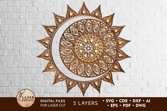 Laser Cut Files SOLAR ECLIPSE Glowforge Laser Cut File Svg | Etsy