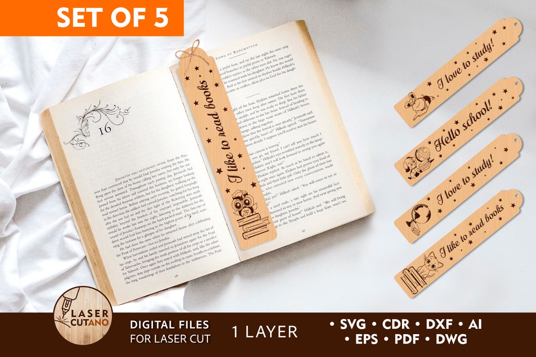 Bookmark Svg Laser Cut File Cricut Glowforge and Bookmarks Svg Laser ...