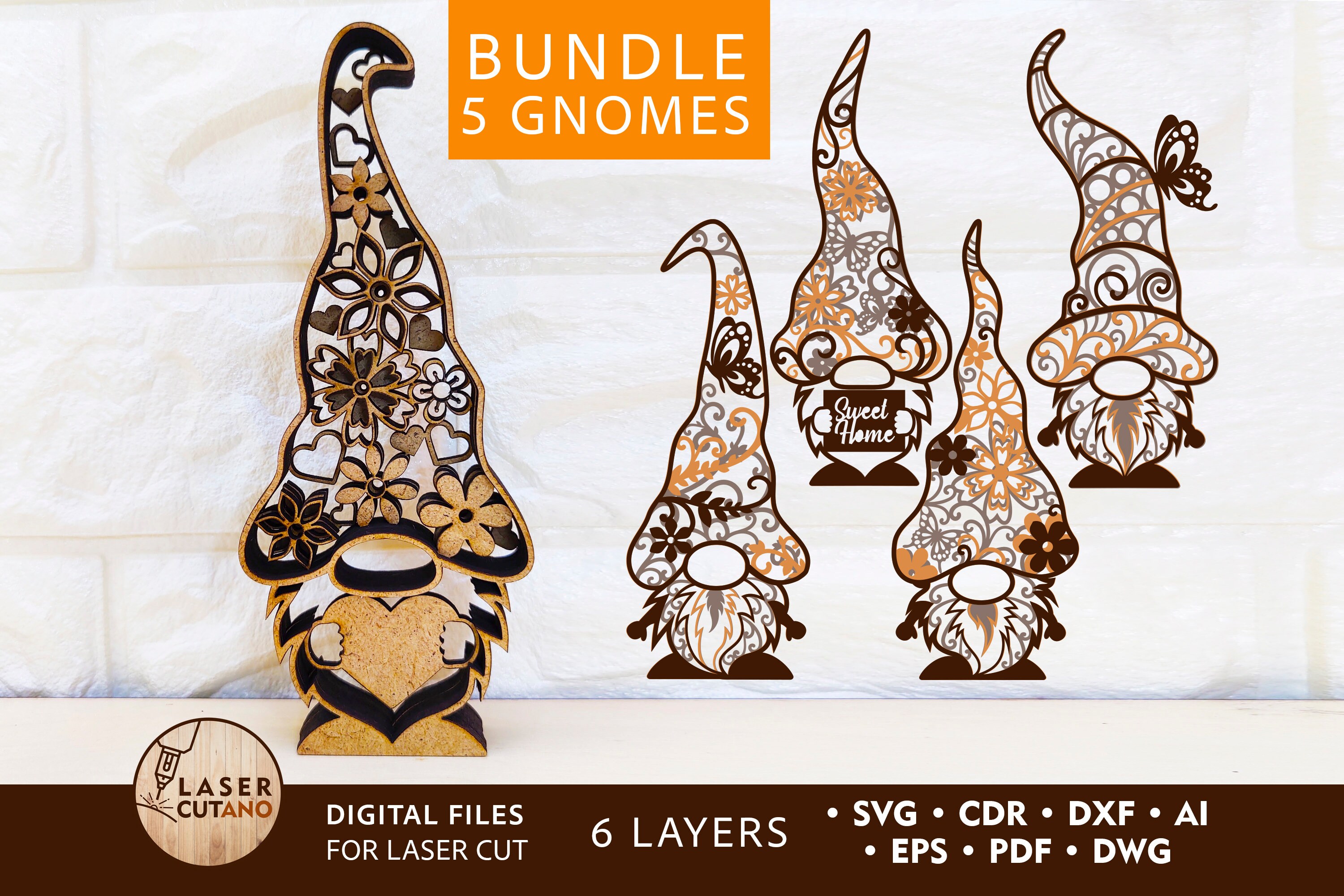 GNOMES Laser Cut File or Cricut Svg File laser svg files and | Etsy