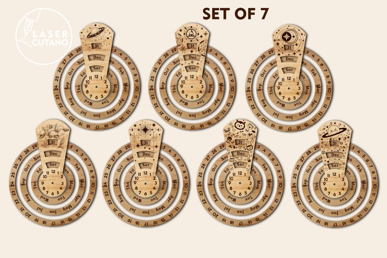 Laser Cut File CALENDAR WATCH Dxf Cutting File and Laser Cut - Etsy