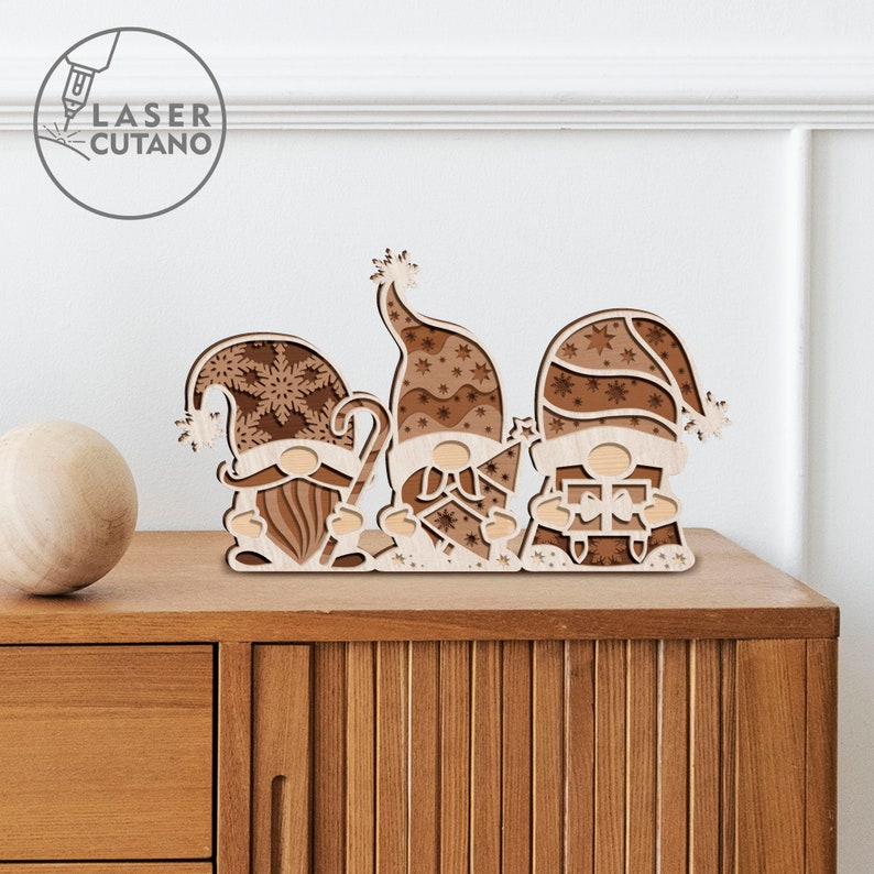 CHRISTMAS GNOMES Laser Cut Files Ornaments Dxf Files and Christmas ...