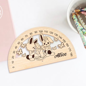 Protractor Ruler Svg Laser Cut File Personalised Wooden Ruler and ...