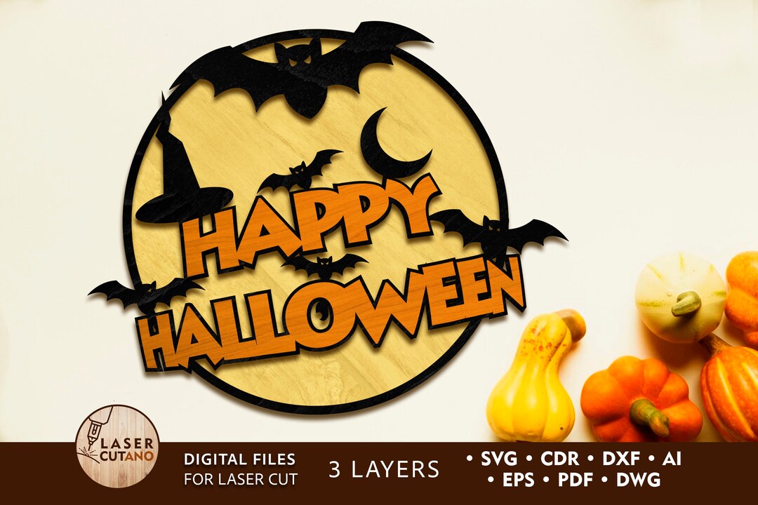 Svg Halloween Files for Cricut Glowforge Halloween and Dxf Halloween ...