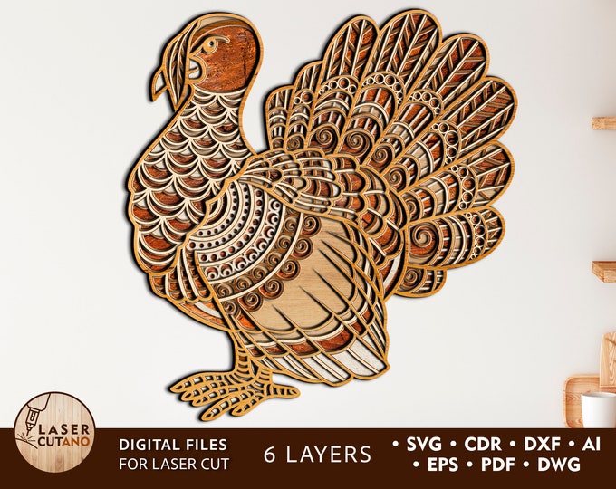 TURKEY Laser Cut File THANKSGIVING Day Svg Thankful Svg and - Etsy