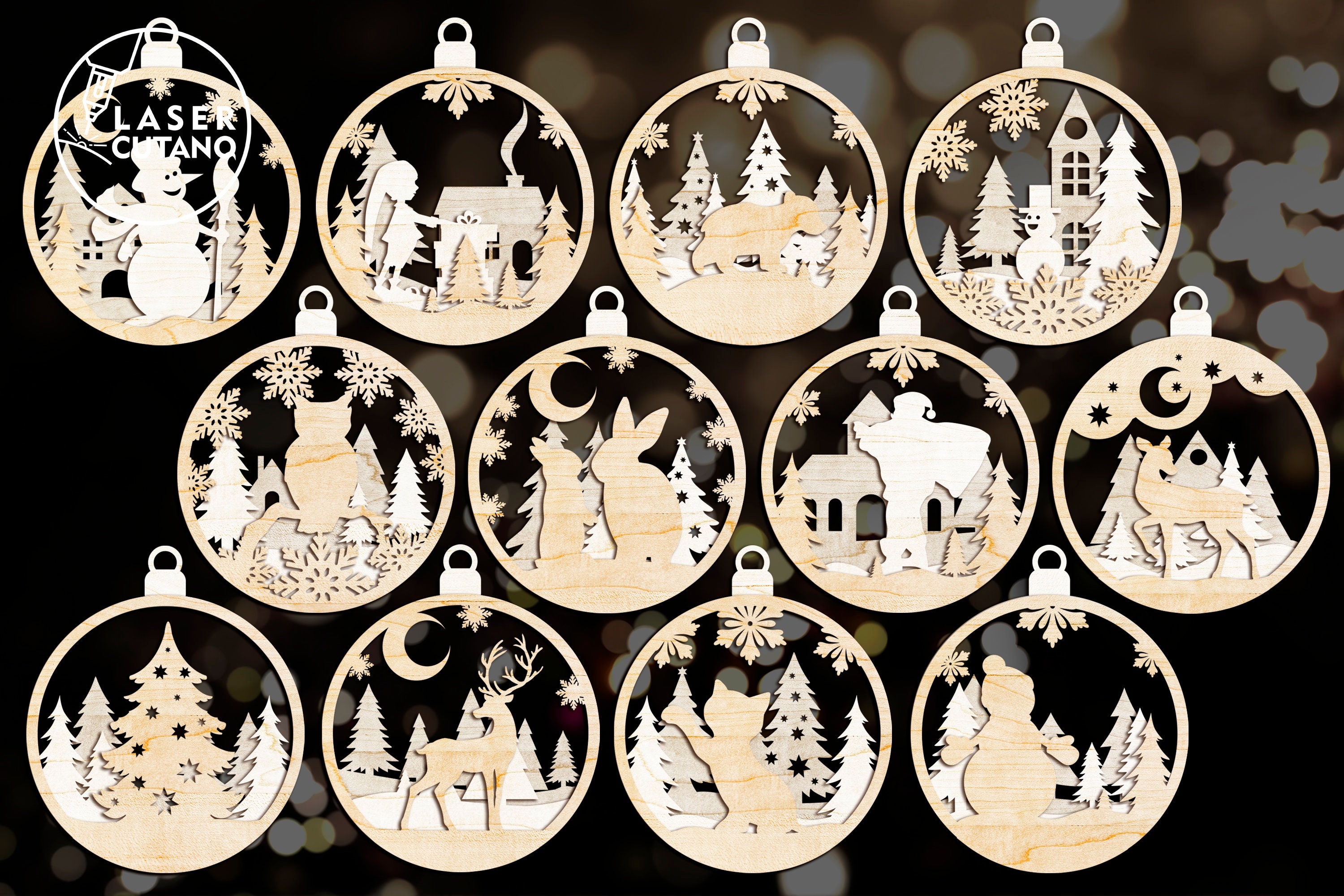 Laser Cut File CHRISTMAS Ornament Svg File Bundle for Paper - Etsy UK