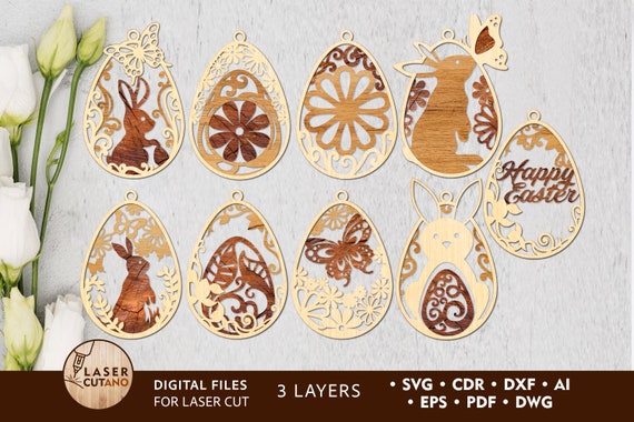 Easter Tags Laser Cut Files Bundle Laser Files and Easter Svg | Etsy