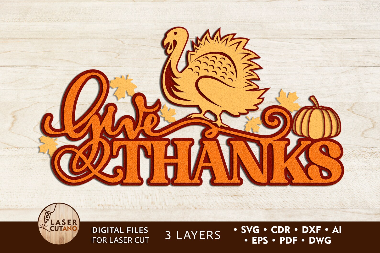 THANKSGIVING Laser Cut File Svg Vector and Thanks Giving - Etsy