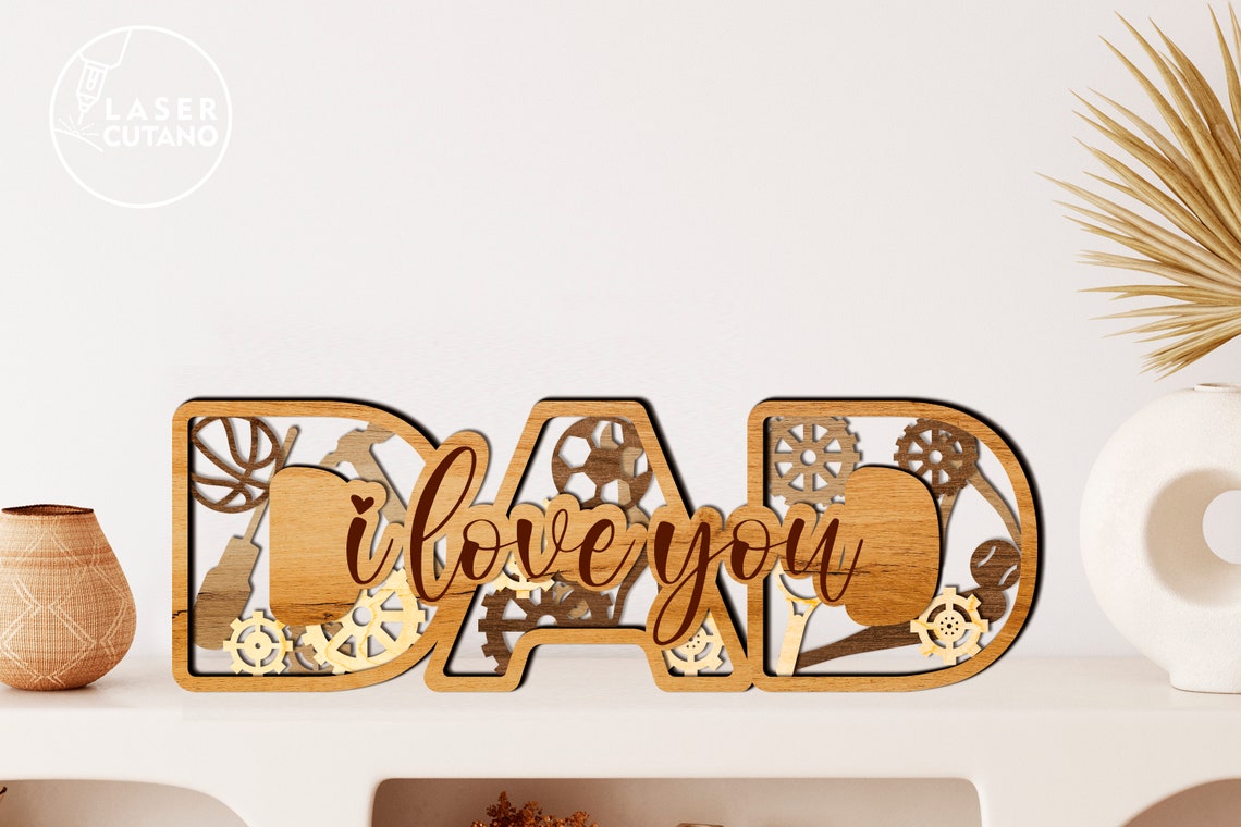 DAD Laser Cut File Svg Father Day Gift and Father Svg File - Etsy