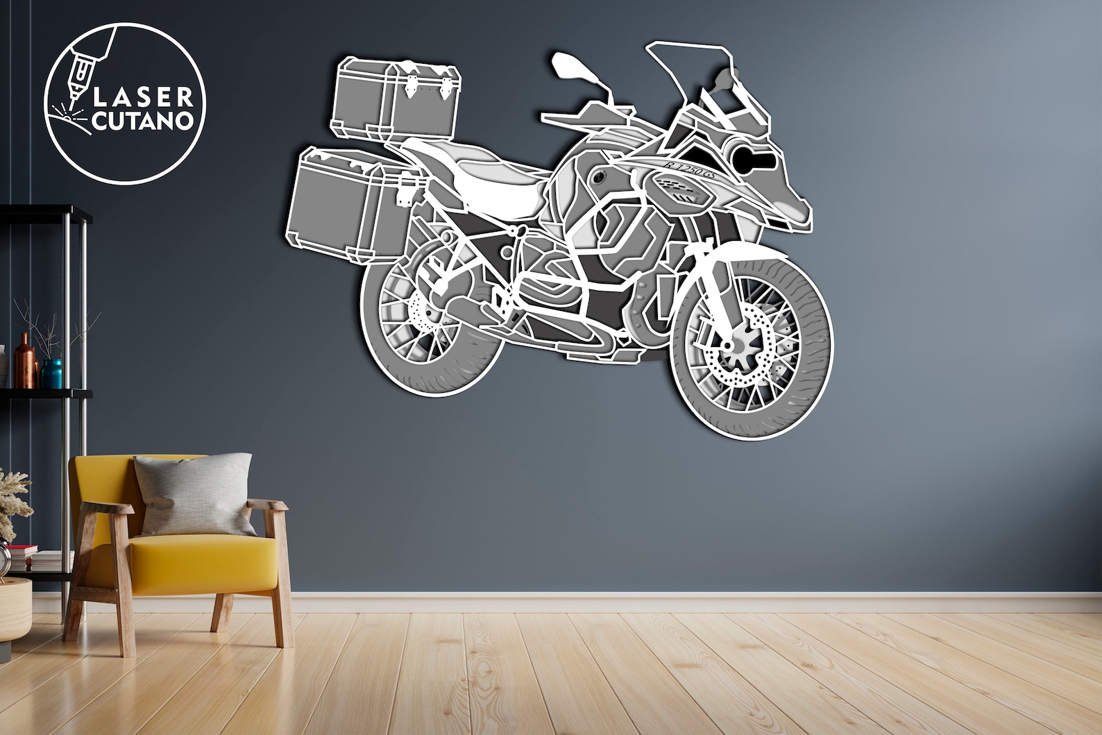 MOTORCYCLE Laser Cutting Wall Art Laser Cut File and Dxf Cnc, Moto Svg ...