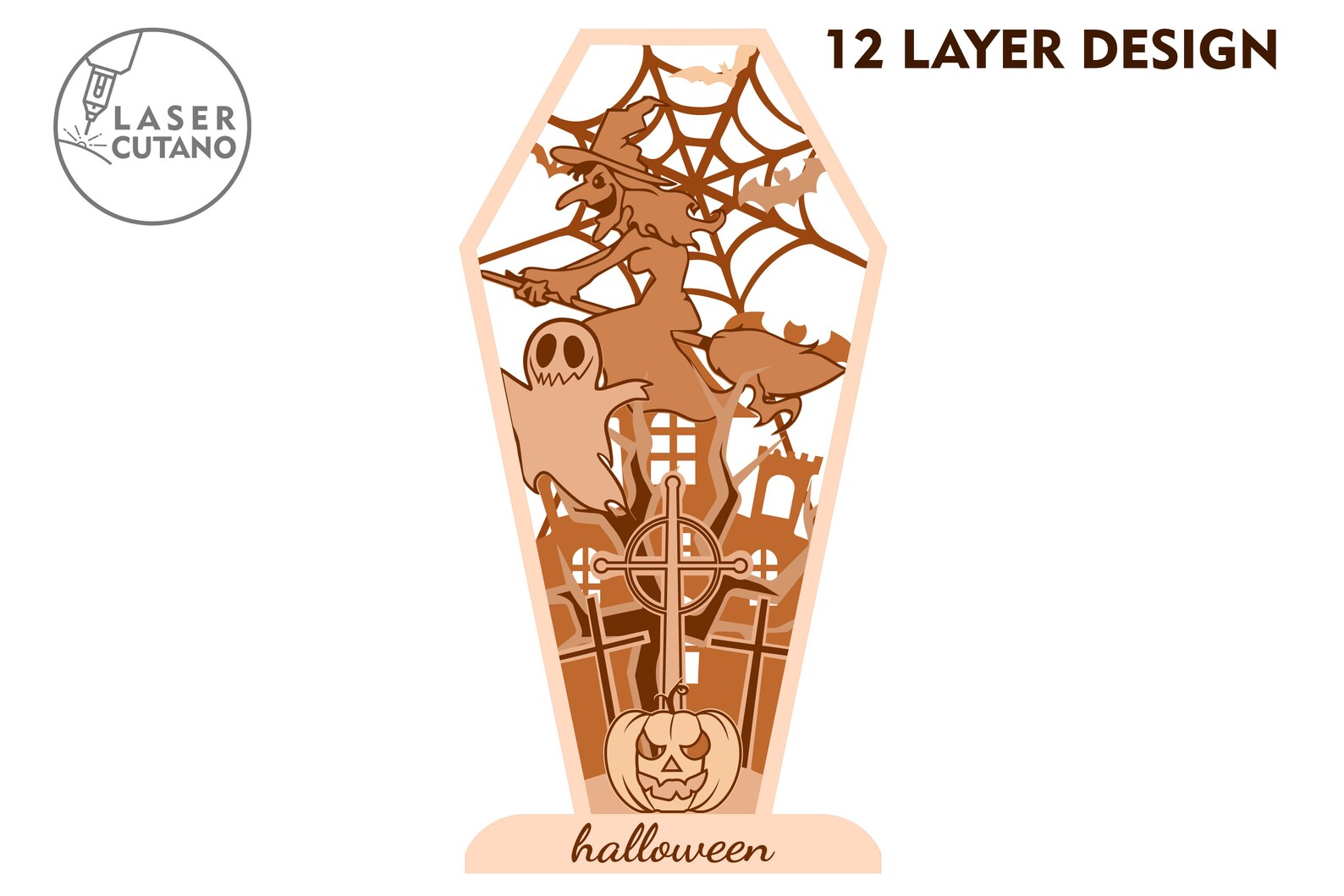 Laser Cut Files HALLOWEEN COFFIN Svg Dxf Cutting File and Halloween ...