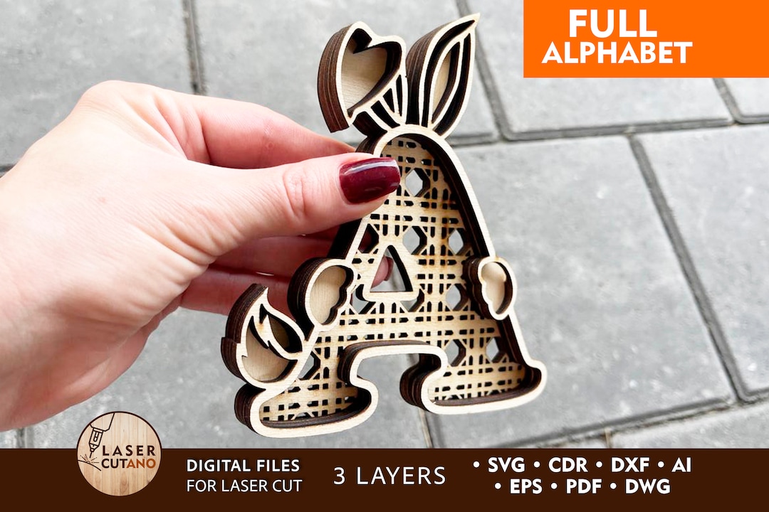 Laser Cut Files ALPHABET Svg for Laser Cutting and Laser Cut Name Sign ...