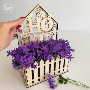 Flower Box Laser Cut Flower Basket Svg and Laser Cut Box File and Laser ...