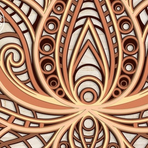 LOTUS Cnc Files Laser Cut File Svg Layered and Glowforge File, Ornament ...