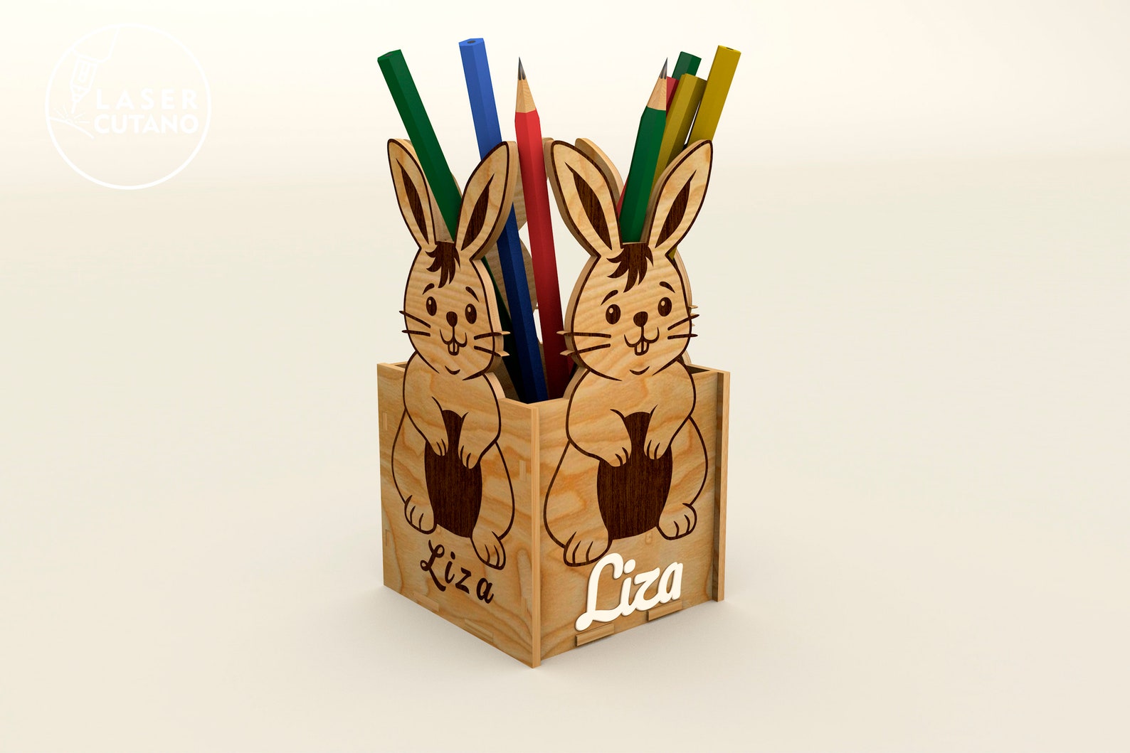 Pencil Holder Laser Cut File Personalized Laser Engraved and Pencil ...