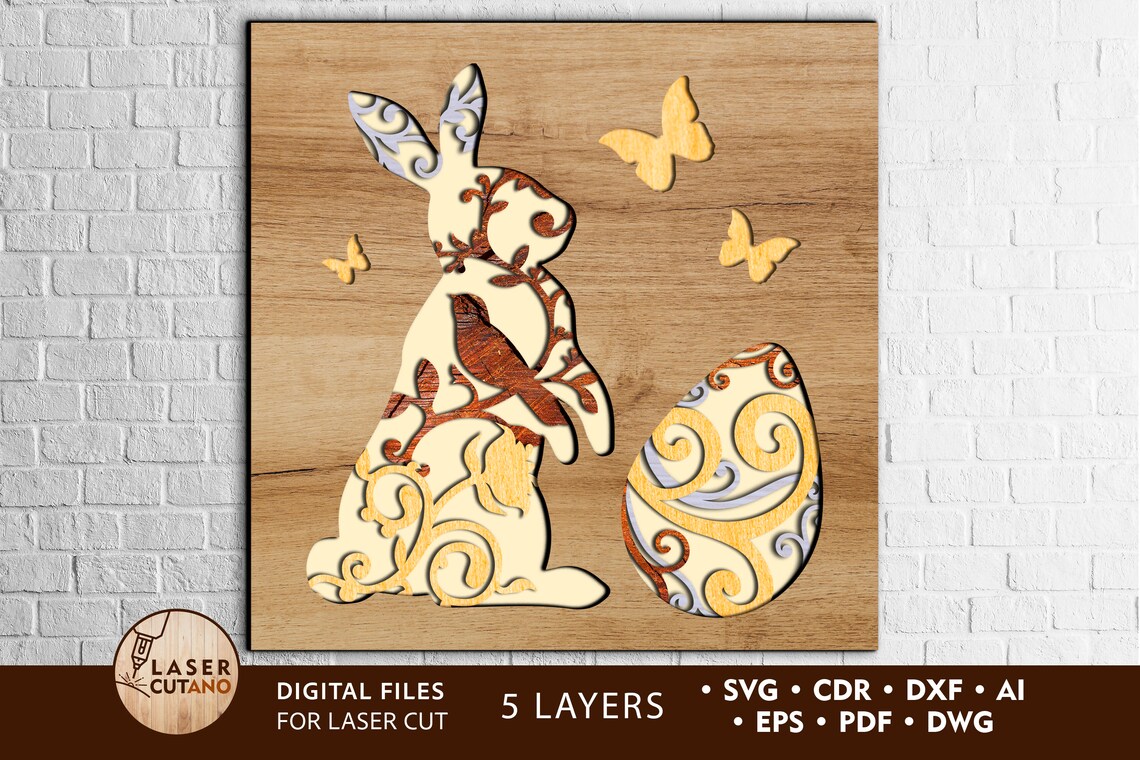 Laser Cut File Laser Engraved EASTER BUNNY Svg Cut File and - Etsy