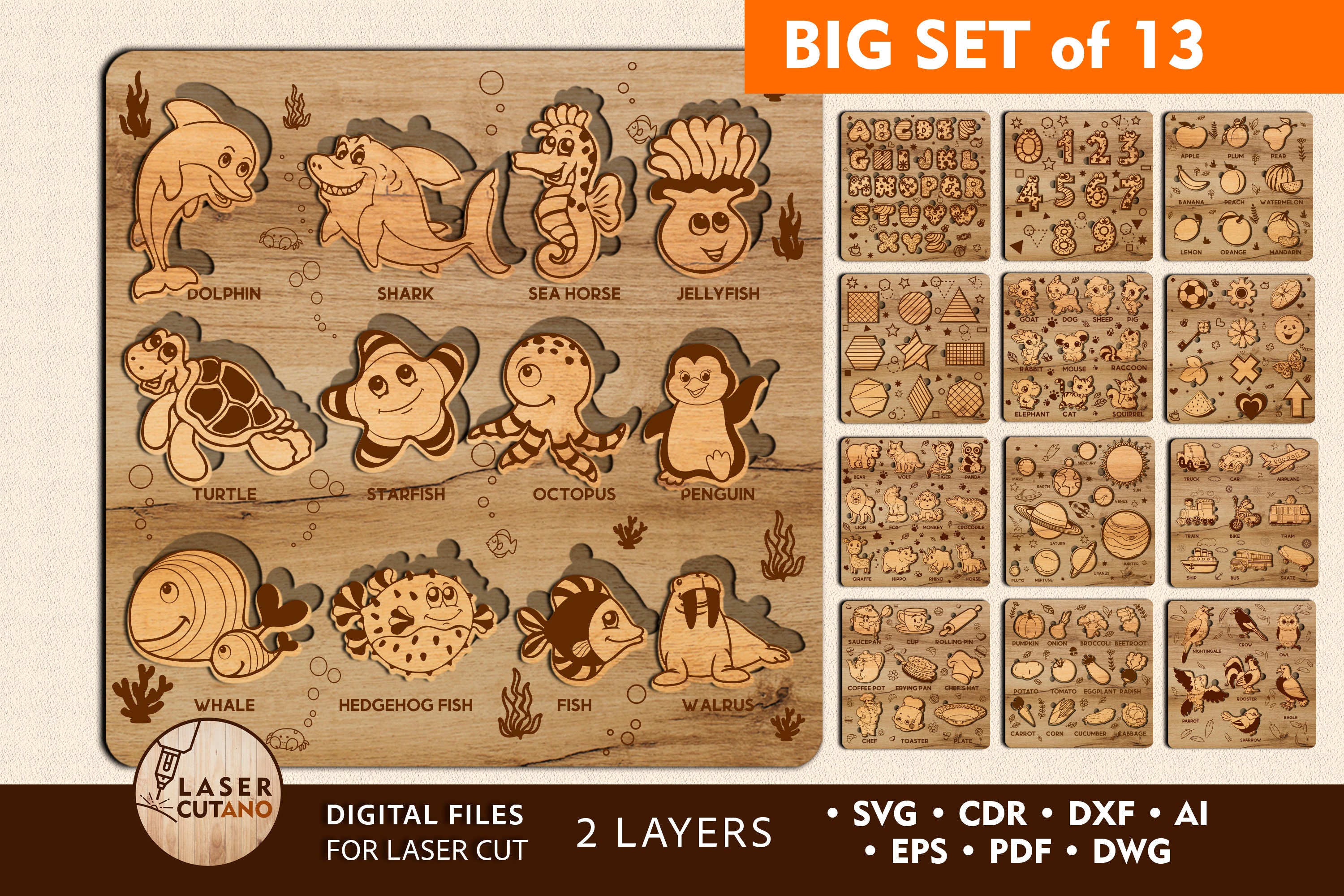 Laser Cut PUZZLE File Svg Templates Cnc and Puzzle Glowforge - Etsy UK