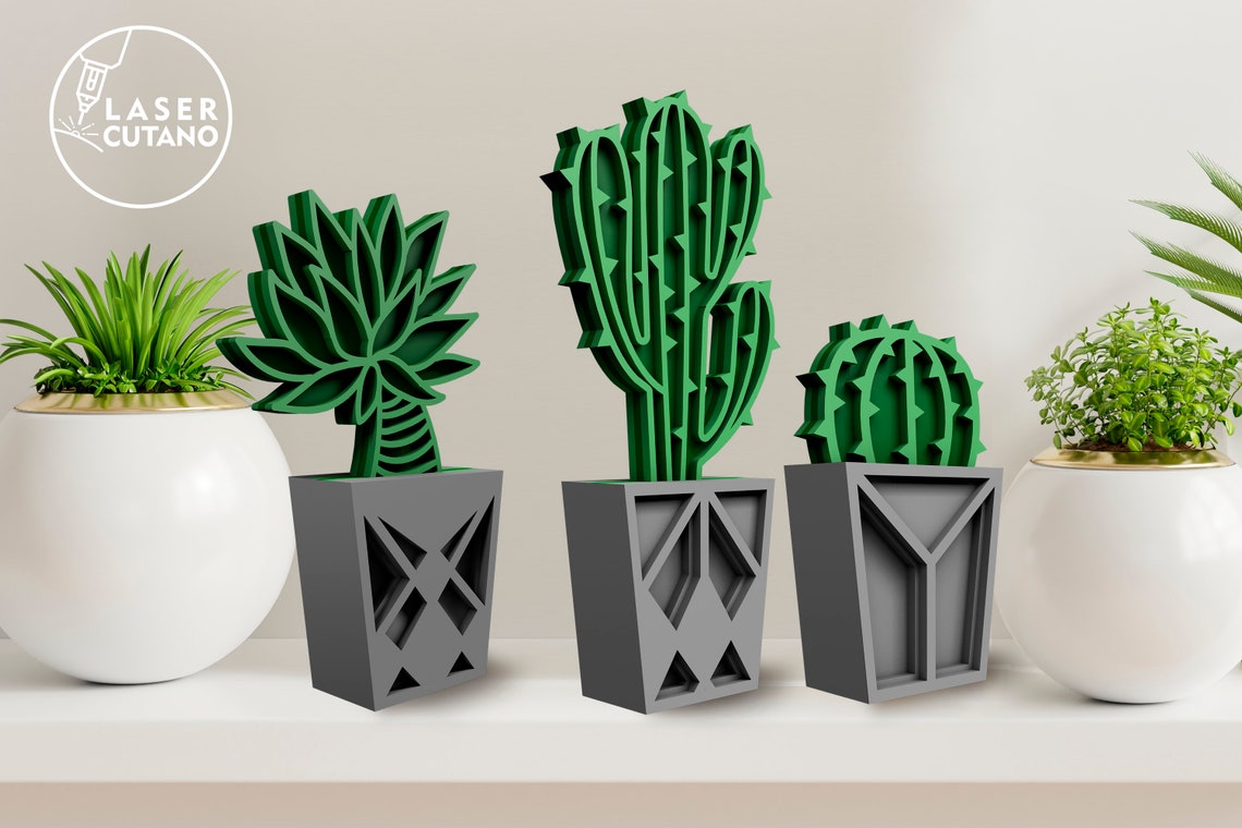 CACTUS Laser Cut File Svg Succulent Laser File and Laser Cut - Etsy