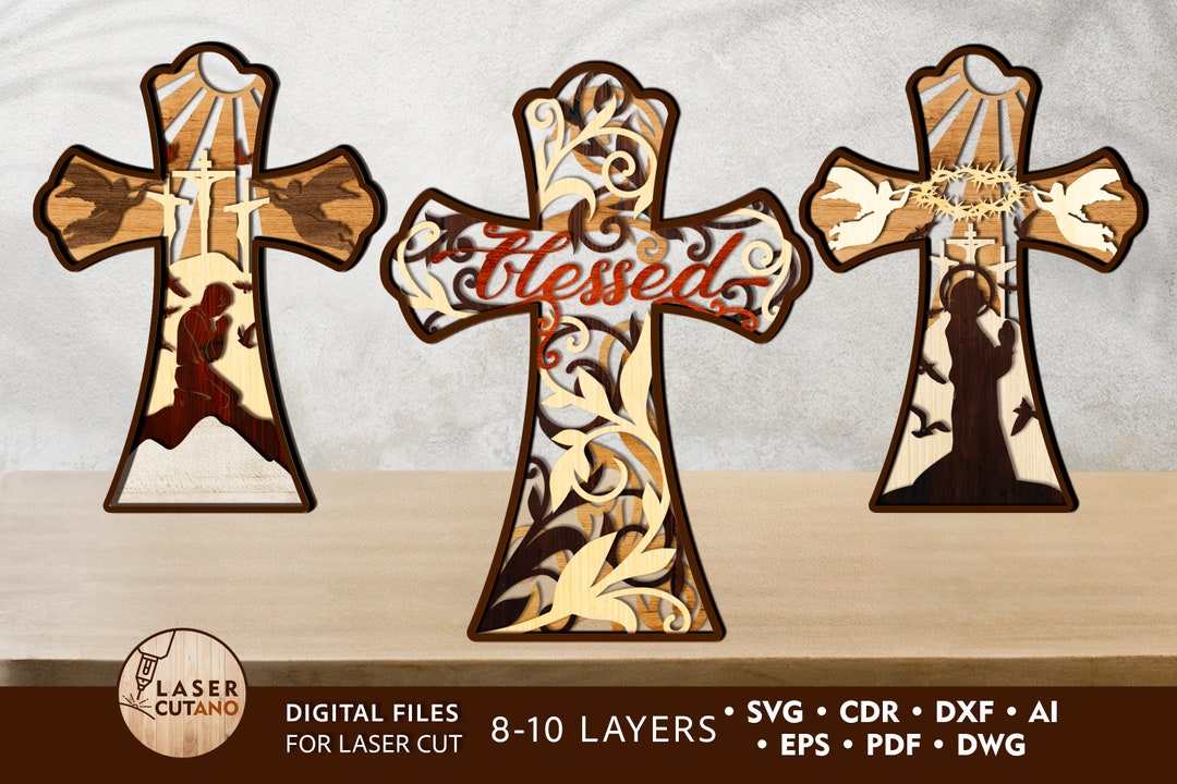 CROSS Laser Cut File Religious Layered Svg and Christian Jesus SVG ...