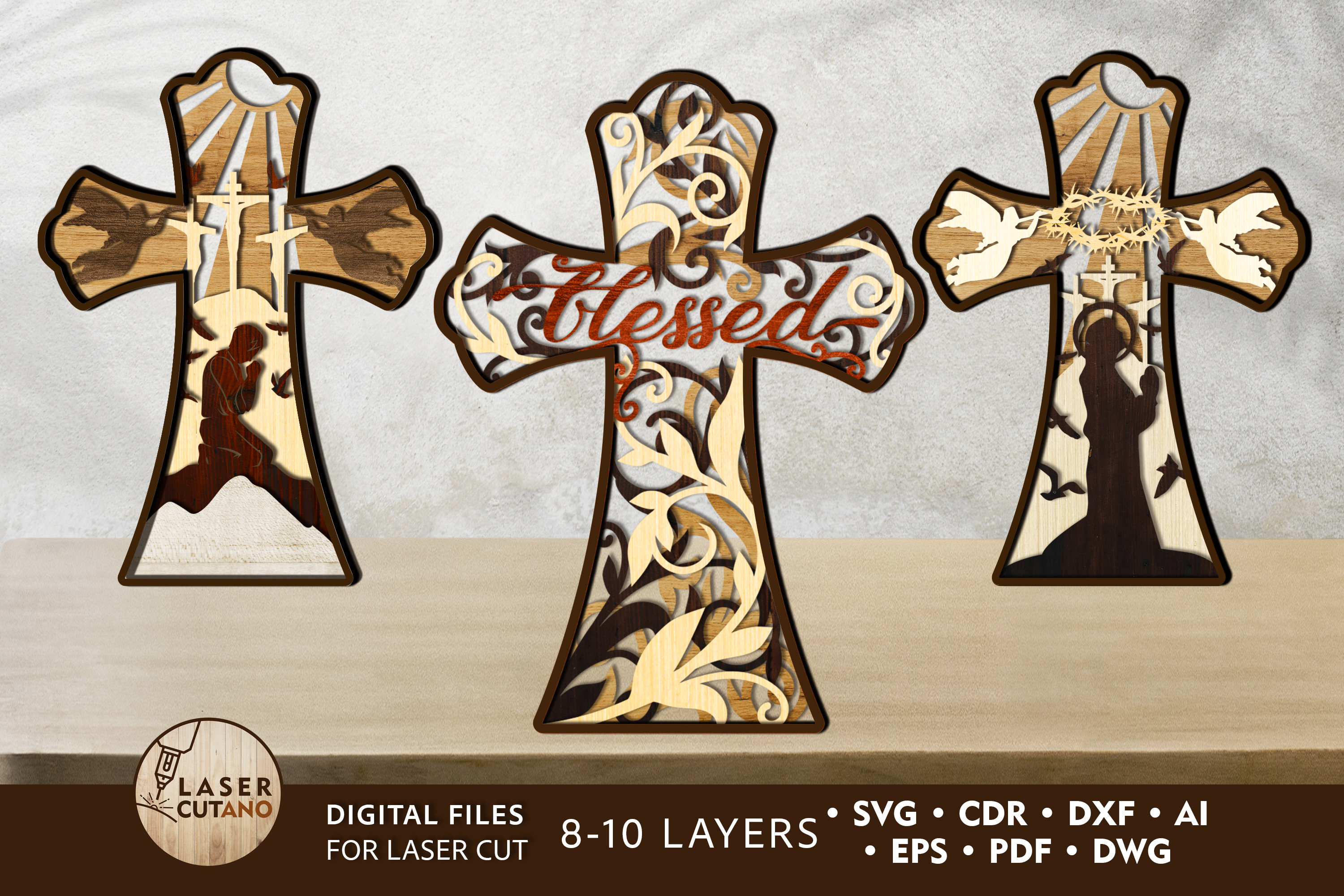 CROSS Laser Cut File Religious Layered Svg and Christian Jesus - Etsy
