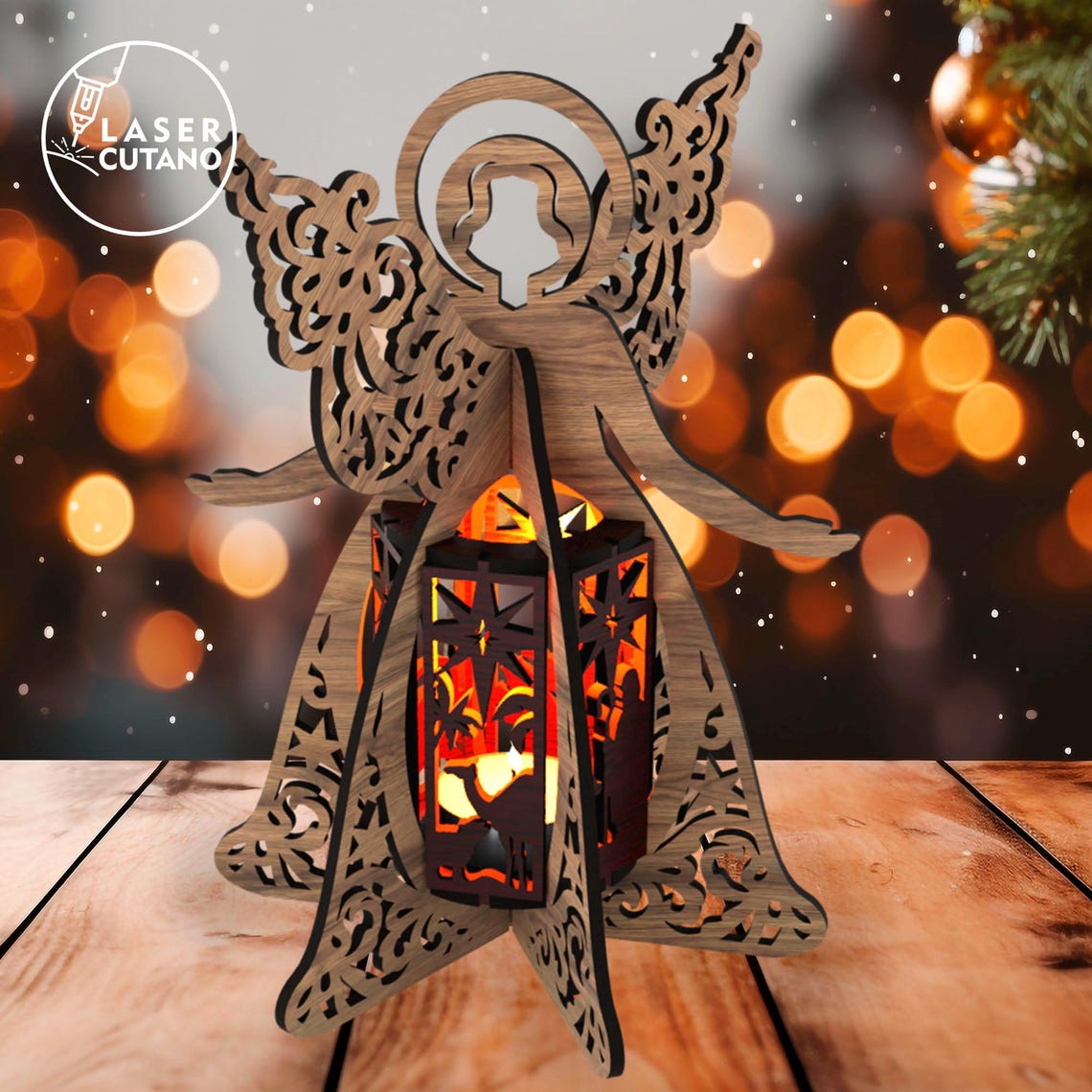 Tealight Christmas Angel Laser Svg Files, Atmospheric Idea for Xmas ...