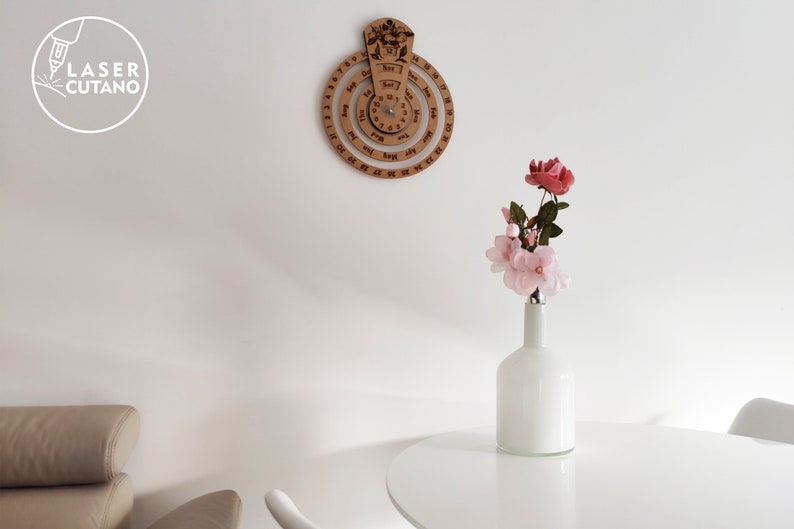 Laser Cut File CALENDAR WATCH Dxf Cutting File and Laser Cut Clock ...