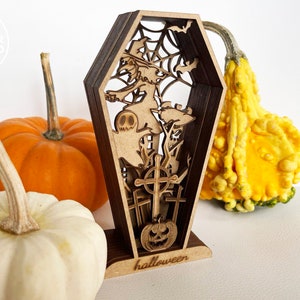 Laser Cut Files HALLOWEEN COFFIN Svg Dxf Cutting File and Halloween ...