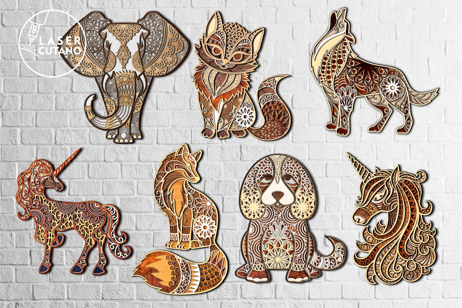 ANIMALS Laser Cut File Multilayer Vector File Cricut 3d and - Etsy