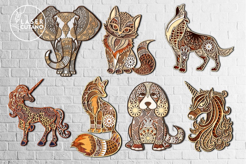 ANIMALS Laser Cut File Multilayer Vector File Cricut 3d and - Etsy