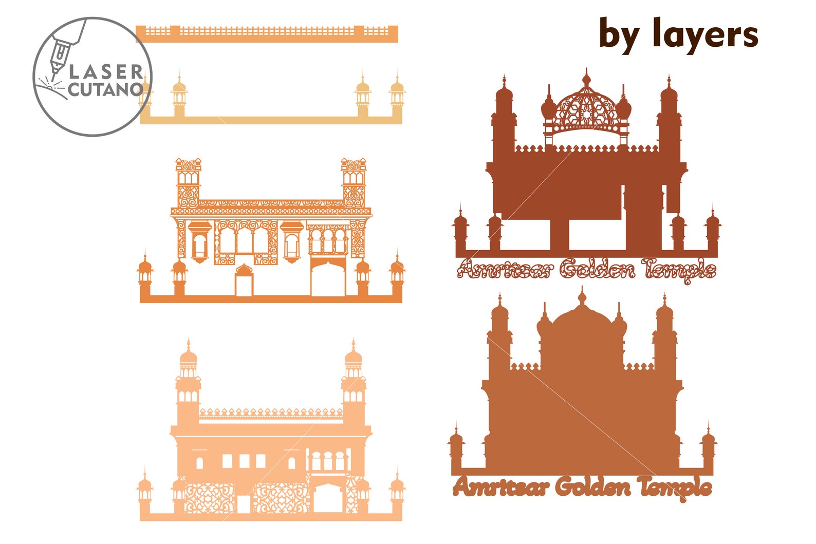 INDIAN TEMPLE Laser Cut Files Buildings Multilayer for Cricut or ...