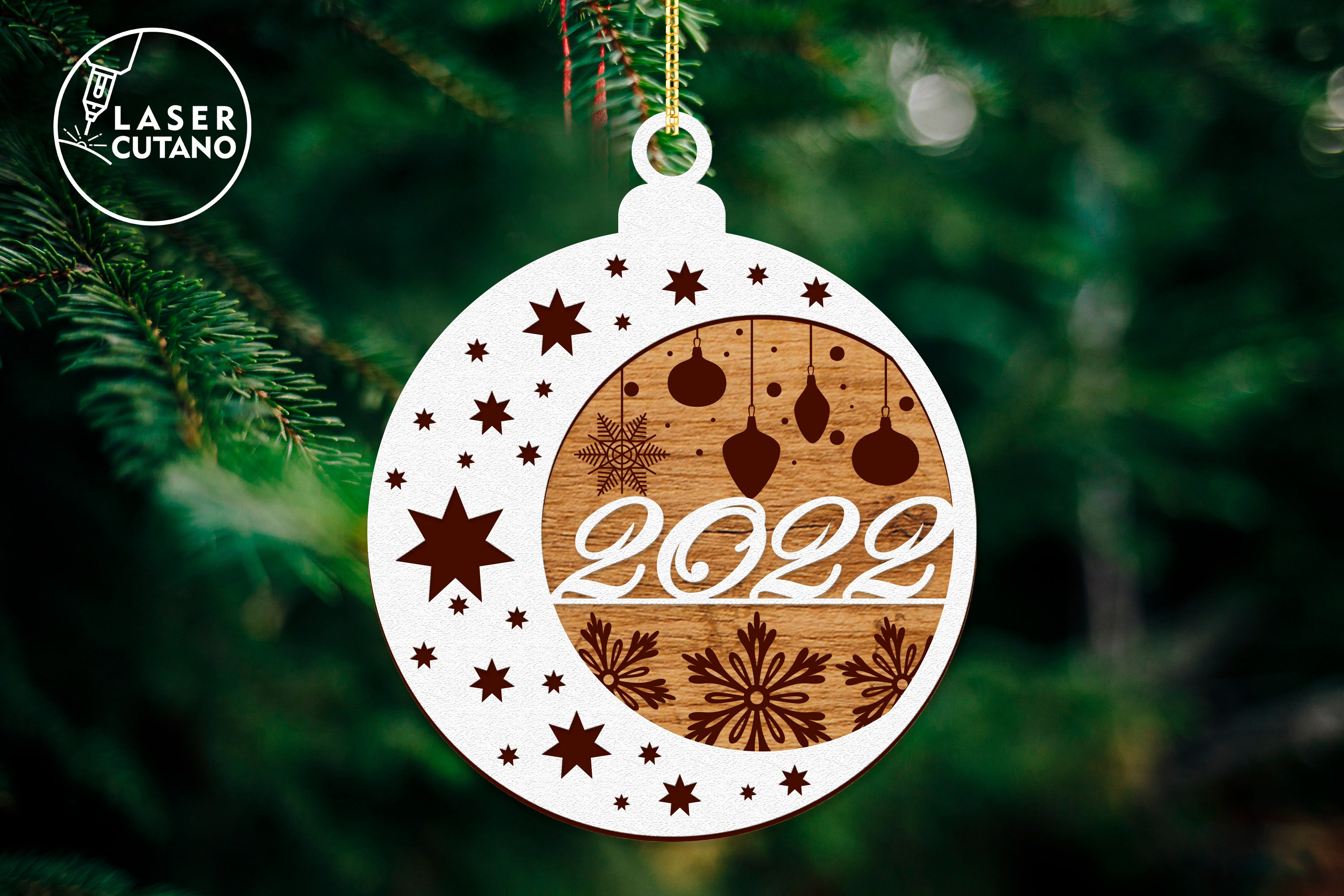 Svg Christmas Ornaments Laser Cut Files Bundle Templates New Etsy Canada