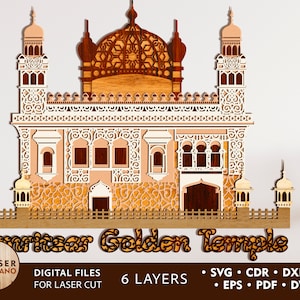 INDIAN TEMPLE Laser Cut Files Buildings Multilayer for Cricut or ...