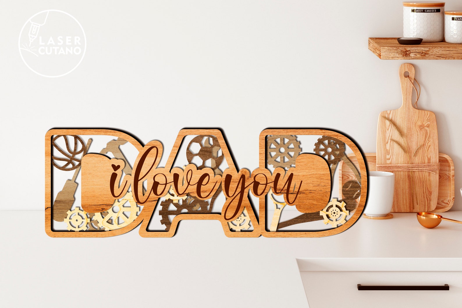 DAD Laser Cut File Svg Father Day Gift and Father Svg File, Father's ...