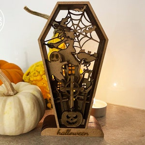 Laser Cut Files HALLOWEEN COFFIN Svg Dxf Cutting File and Halloween ...