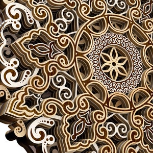 Laser Cut MANDALA Dxf File With Engraved and Wood Mandala Art Laser ...