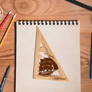 Triangle Ruler Laser File Svg Rulers in Inches Centimeters, School ...