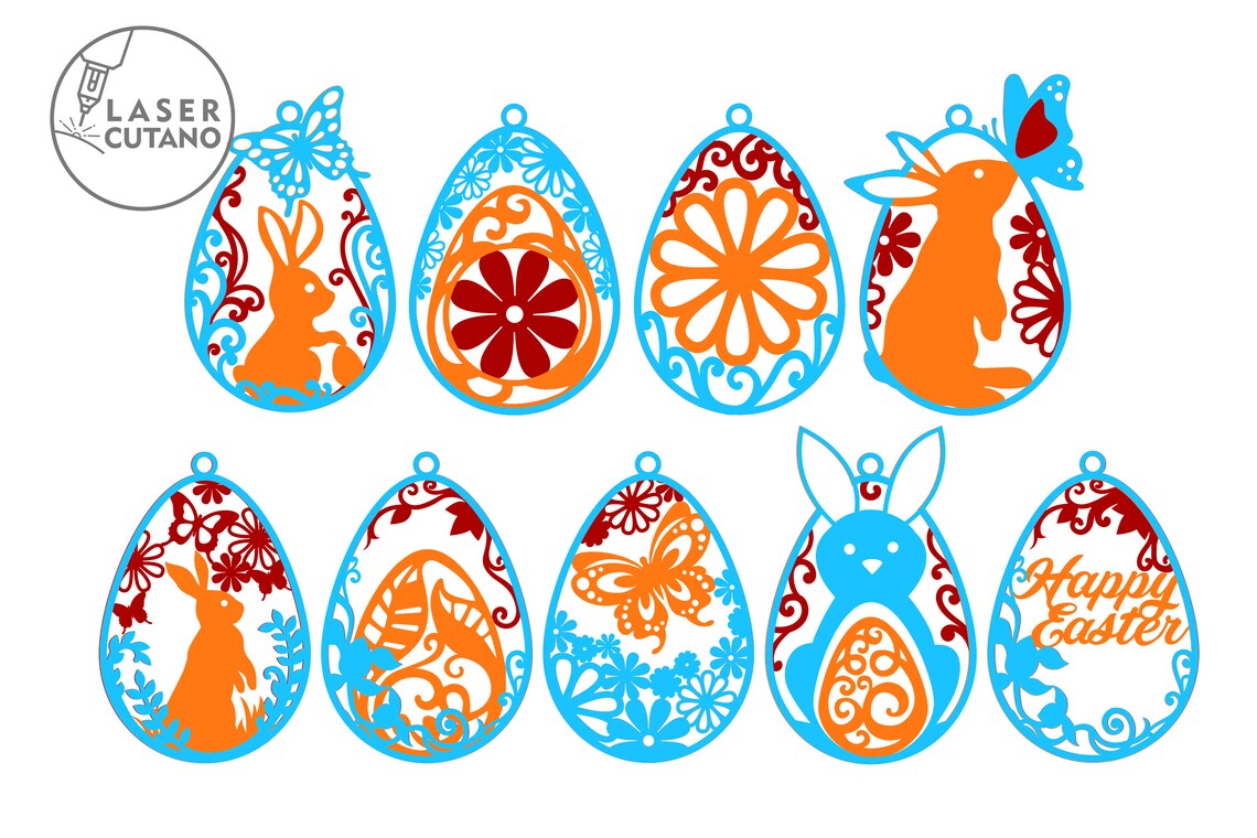 Easter Tags Laser Cut Files Bundle Laser Files and Easter Svg | Etsy
