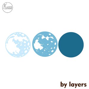 Layered Svg Moon Laser Cut File Multilayer and Moon Dxf File, 3D Laser ...