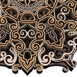Laser Cut MANDALA Dxf File With Engraved and Wood Mandala Art Laser ...
