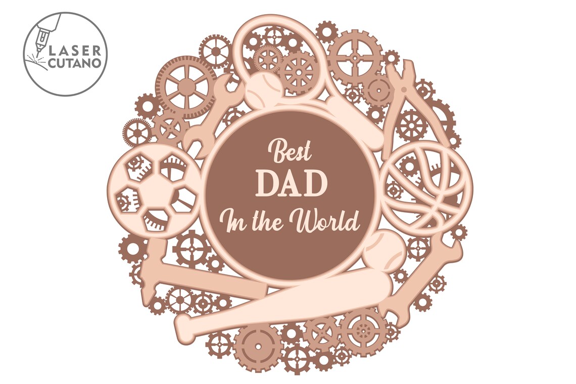DAD Svg Fathers Day Laser Cut File Dxf Father Cnc Pattern and - Etsy