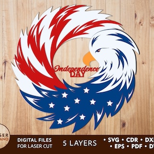 4th of JULY Svg Laser Cut File Glowforge Svg and Independence Day Svg ...